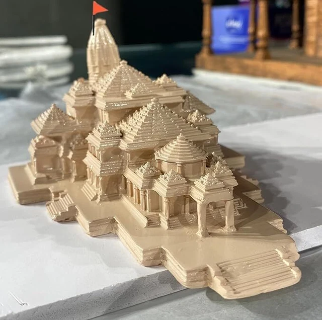 TRADITIONAL RAM MANDIR Ayodhya 3D Model Wooden Handcrafted for Home ...