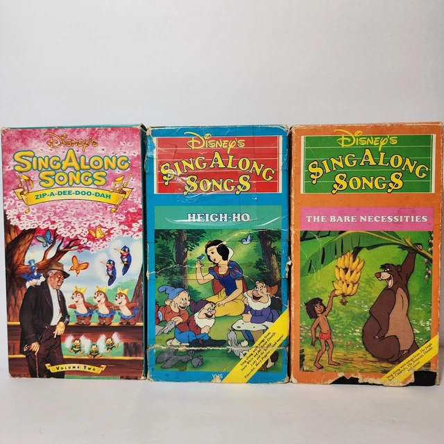 DISNEY SING ALONG Songs 3-VHS Bundle Heigh-Ho, Zip-A-Dee-Doo-Dah, Bear ...