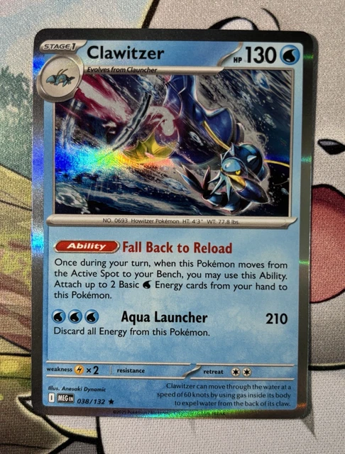 CLAWITZER 038/132 HOLO Rare 2025 Pokemon Mega Evolution NM $3.99 ...