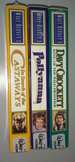 WALT DISNEY STUDIO Film Collection VHS Lot Castaways, Pollyanna, Davy ...