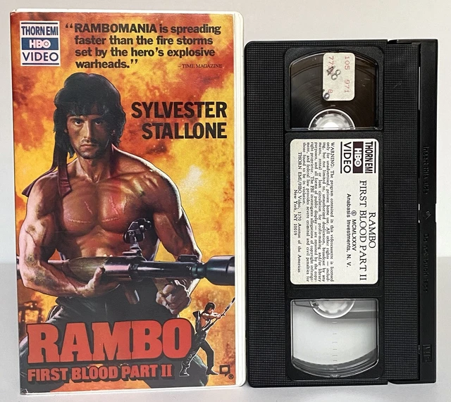 RAMBO FIRST BLOOD Part II (VHS, 1985) Thorn EMI HBO Video Clamshell ...