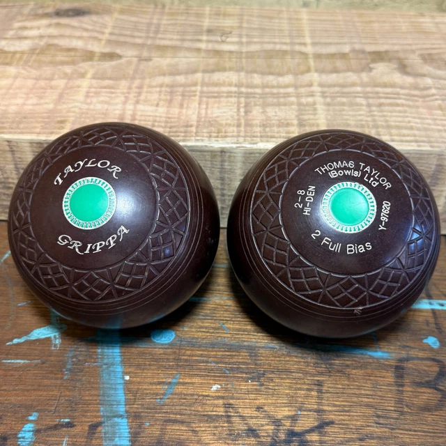 THOMAS TAYLOR GRIPPA Bowls Pair - 2-8 Hi Den 2 Full Bias - Y-97620 £80. ...