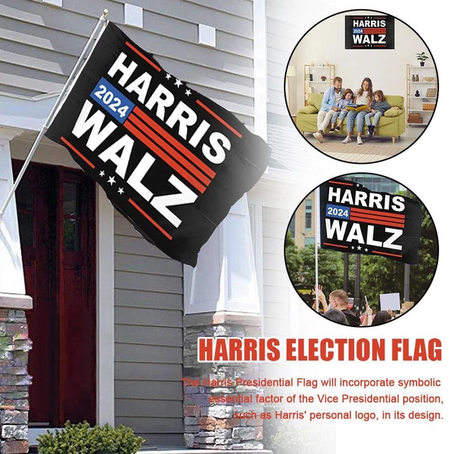 HARRIS ELECTION FLAG Tim Waltz 2024 Harris Walz 2024 Funny Flags Flag ...