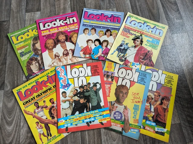 LOOK-IN MAGAZINE BUNDLE- 8 Issues 70s/80s- ABBA/Madness/Bee Gees ...