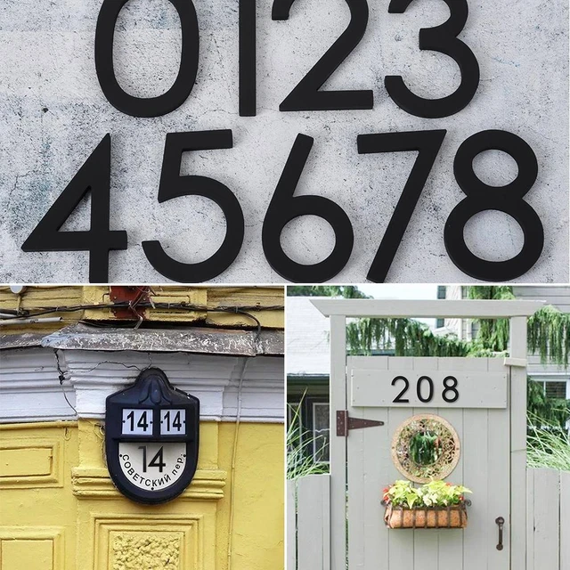 NUMBER WITH NAIL Kit Modern House Numbers Garden Door 6