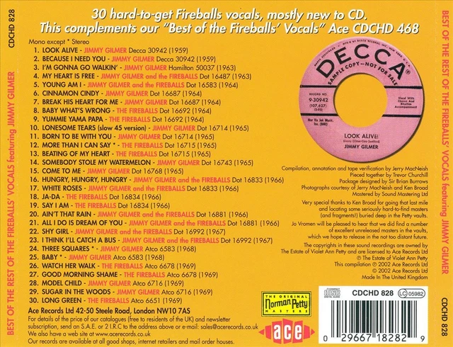 JIMMY GILMER/JIMMY GILMER & The Fireballs/The Fireballs - The Best Of The Rest O EUR 20,86 ...