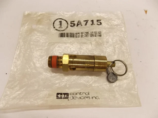 NEW CONTROL DEVICES Pop-Off Safety Relief Valve SH25 5A715 200psi 1/4 ...