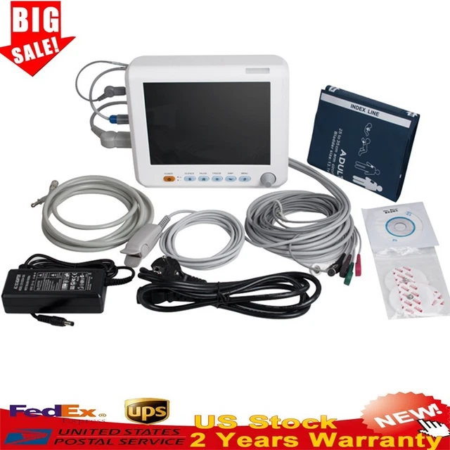 8& ICU VITAL Sign Patient Monitor 6 Parameter ECG NIBP RESP SPO2 PR ...