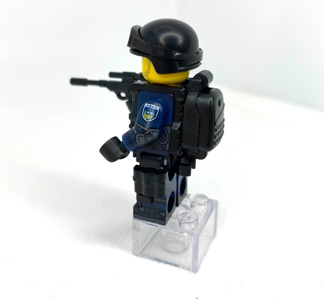 LEGO SWAT MINIFIGURE Machine Gun Police Officer (Pick Your Own) Custom ...