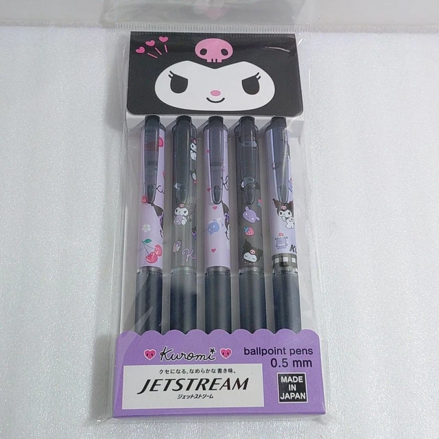 SANRIO HELLO KITTY Kuromi Jet stream 5pens all black ink made in jp ...