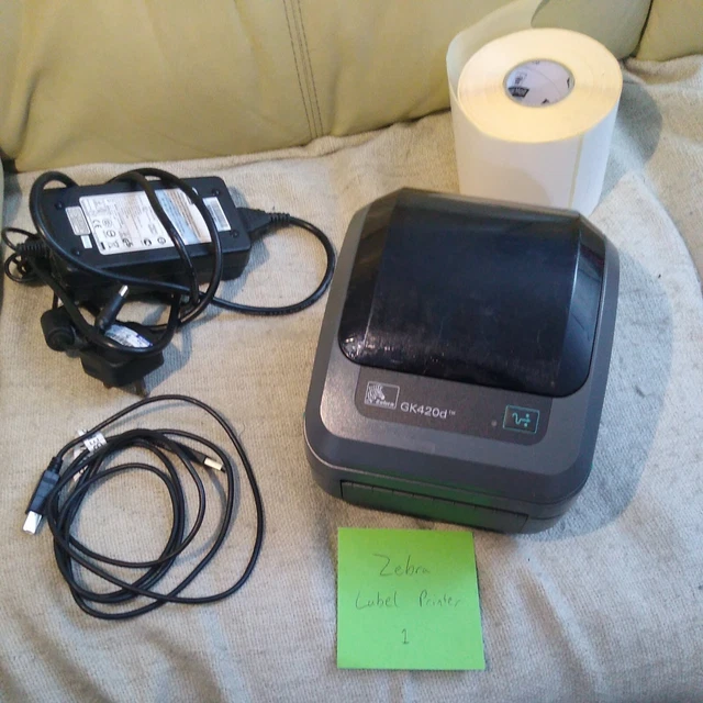 ZEBRA GK420D SHIPPING Label Printer + Labels + PSU + USB Cable Mac ...