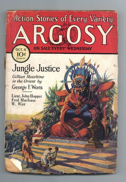 ARGOSY PART 4: Argosy Weekly Oct 11 1930 Vol. 215 #6 GD- 1.8 £16.70 ...