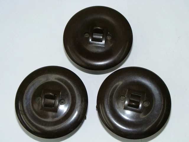 OLD BAKELITE SWITCH Flush Light Switch Flush-Mounted Change-Over Type ...