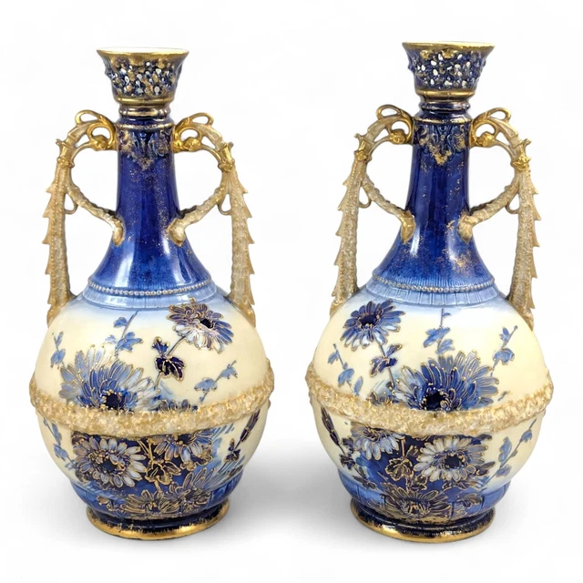 ANTIK PORZELLAN HANDBEMALT Vasen Von Ernst Wahliss, C.1910 EUR 795,06 ...