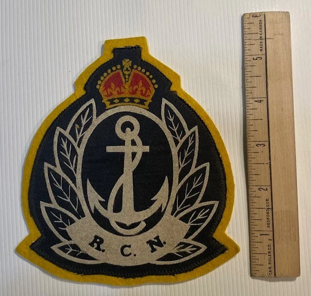 VINTAGE LARGE R.C.N. RCN Royal Canadian Navy CREST Patch 5-5/8" $25.00 ...