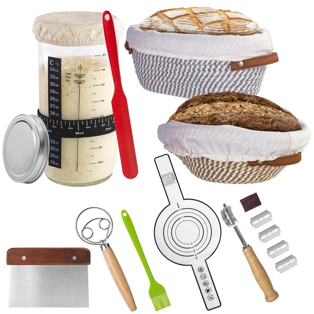 COMPLETE SOURDOUGH STARTER Kit, Sourdough Bread Baking Supplies, 34oz ...