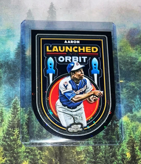 HANK AARON “LAUNCHED Into Orbit” Black /10 2025 Topps Chrome Cosmic ...
