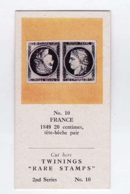 TWININGS TEA RARE Stamps “CARD” 1960 #10 France 1849 20 centimes tete ...