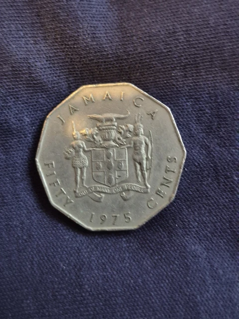 1975 JAMAICA 🇯🇲 Fifty 50 Cents Coin The Right Excellent Marcus Garvey £ ...