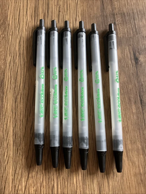 BIC ROUND CLIC STIC 1.0mm Medium Nib Black RETRACTABLE Ballpoint Pen ...