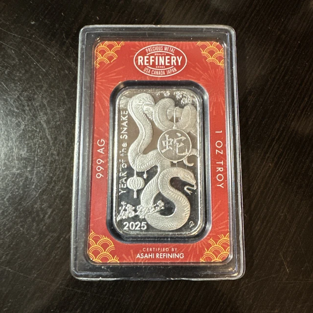 2025 ASAHI 1OZ Year Of The Snake Silver Bar £20.12 - PicClick UK