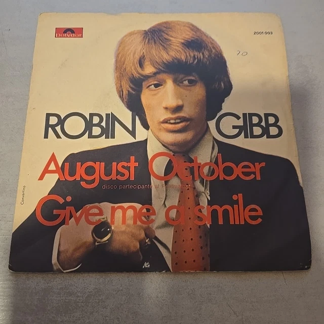 🎵 ROBIN GIBB 🎵 August October Give Me A Smile 45 Italie Press 1970 EUR ...