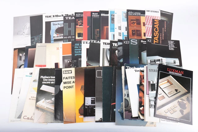 LOT DE 58 brochures, catalogues HIFI Vintage 80's - JBL Altec Technics ...