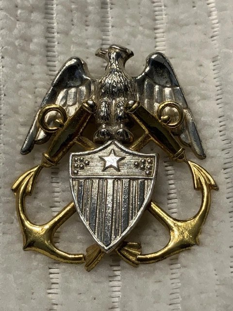 WW2 US NAVY Cap Device STERLING CRAFT BY CORO Sweetheart Pin Brooch $27 ...