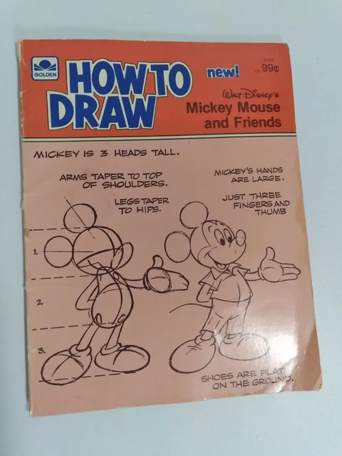 HOW TO DRAW Mickey Mouse And Friends 1984 Golden Book Warner Bros £9.63 ...
