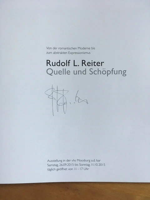 RUDOLF L. REITER, Erding, Katalog, Quelle und Schöpfung EUR 20,00 - PicClick DE