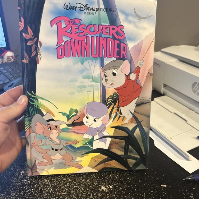 1991 WALT DISNEY THE RESCUERS DOWN UNDER Oversized Hardcover Twin Book ...