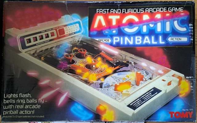 TOMY ATOMIC ARCADE Pinball Game 1979 Boxed Retro / Vintage Toy Great ...