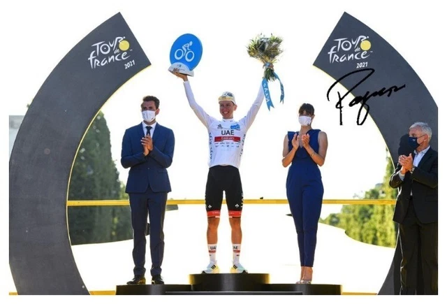 TADEJ POGACAR (5) UAE EMIRATES TOUR DE FRANCE - 6x4 Signed Autograph ...