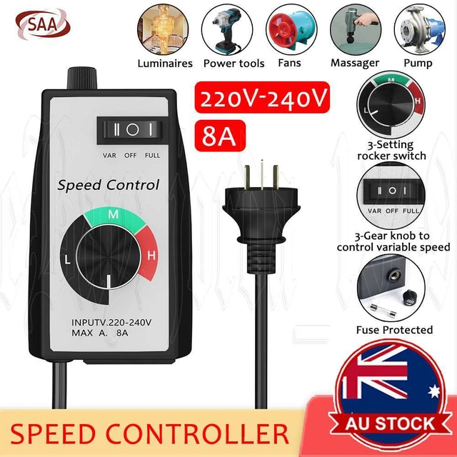 8A 220V-240V VARIABLE Speed Controller Control Motor Rheostat For ...