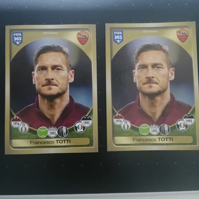 FRANCESCO TOTTI AS Roma Panini 2017FIFA 365 2x Adesivo Calcio/Calcio ...