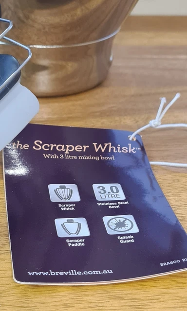 BREVILLE BBA600 SCRAPER Whisk And 3 Litre Mixing Bowl Set $40.00 ...