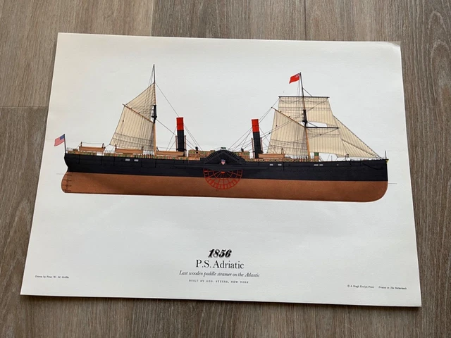 LARGE VINTAGE 1970S colour print of p.s. adriatic £24.99 - PicClick UK