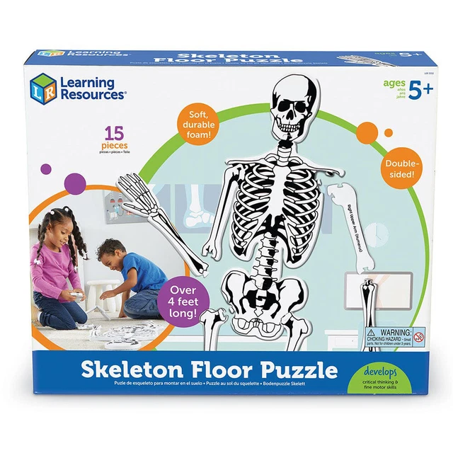 LEARNING RESOURCES SKELETON Floor Puzzle Educational Fine Motor Skills ...