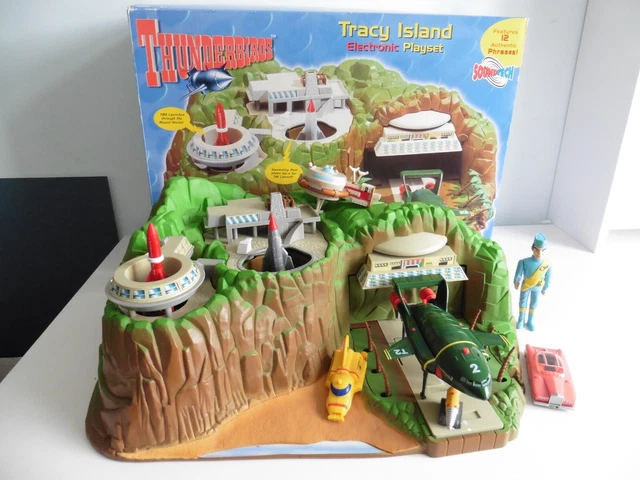 THUNDERBIRDS TRACY ISLAND Electronic Playset Carlton Soundtech 1999 £39 ...