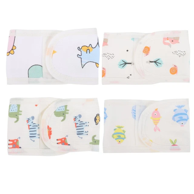 4 PCS INFANT Newborn Belly Band Cotton Wrap Abdominal Cover Baby Keep ...
