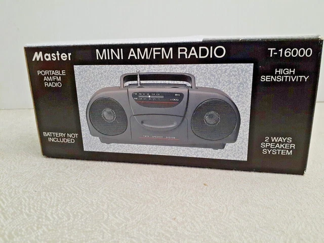 MINIATURE MASTER MODEL T-16000 AM FM Mini Boom Box Radio 8" $10.99 ...