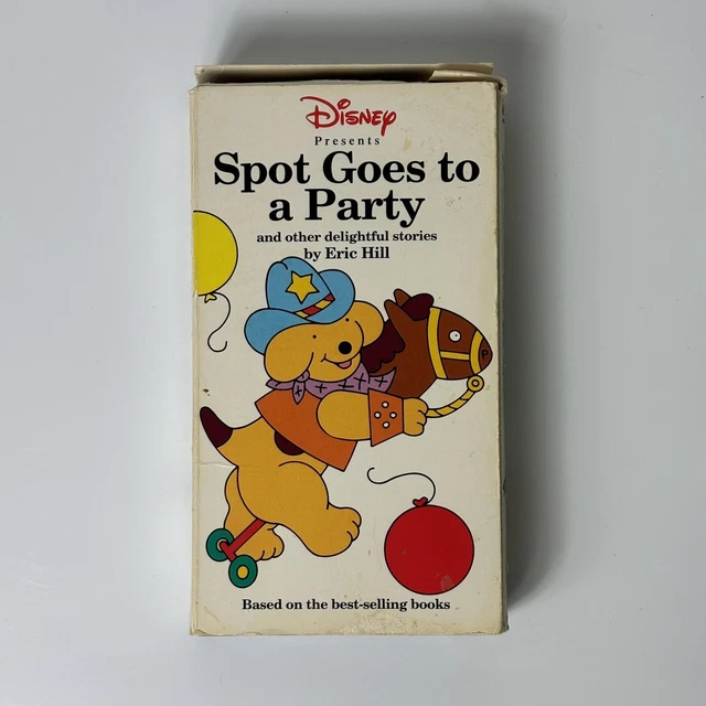 DISNEYS SPOT GOES To A Party VHS Movie Flap book Cover Spot Dog Cartoon ...