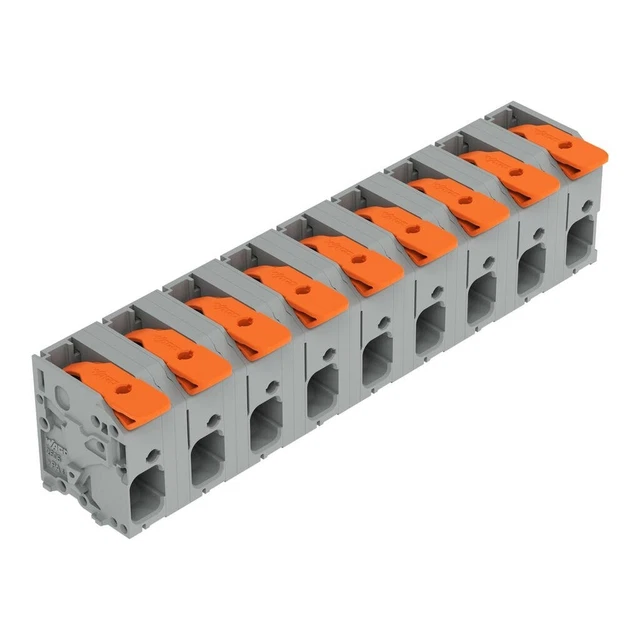 WAGO PCB TERMINAL block, 6 mm², Pin spacing 12.5 mm, 9-pole, 2606-1359 ...