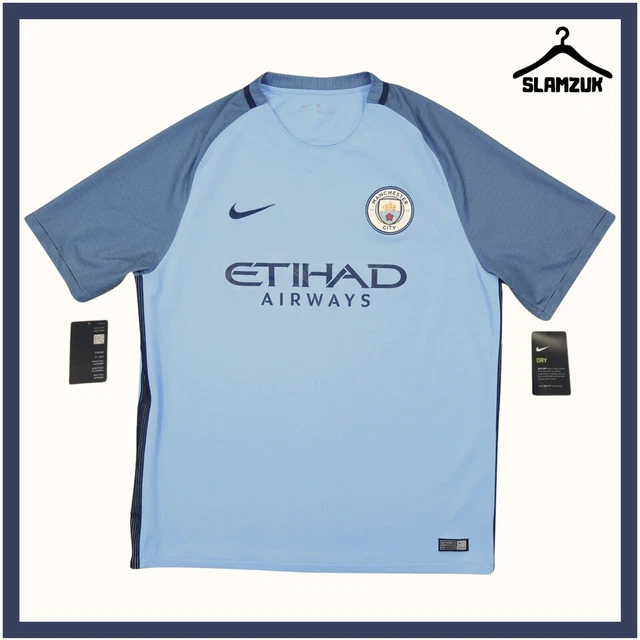 MANCHESTER CITY FOOTBALL Shirt Nike XL Home Kit Jersey 2016 2017 776907 ...