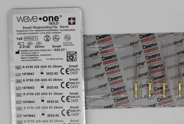 WAVEONE GOLD WAVE One Small Yellow Endodontic File Root Canal Dentsply ...