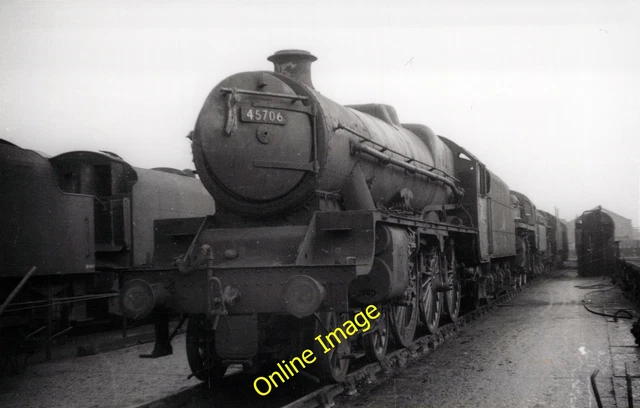 RAILWAY PHOTO EX LMS Black 5MT 45706 scrap line Crewe Works Spring 1964 ...
