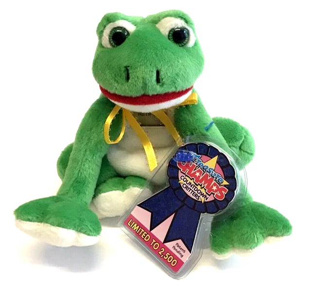 TREASURE CHAMPS COUNTDOWN Critters Hopper Frog Plush Soft Toy 14cm 2000 ...
