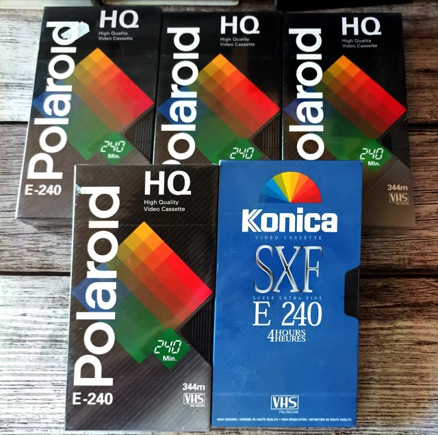 LOT DE 5 VHS VIERGES 240 MIN Polaroid+ Konica Neuve EUR 19,99 - PicClick FR