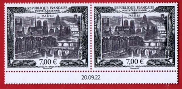 TIMBRE POSTE AÉRIENNE, Vue de Paris 1950, gommé, Salon d'Automne 2022 ...