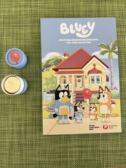 2024 BLUEY 10 coin Tube and Collectable Folder Set Dollarbucks Opened ...